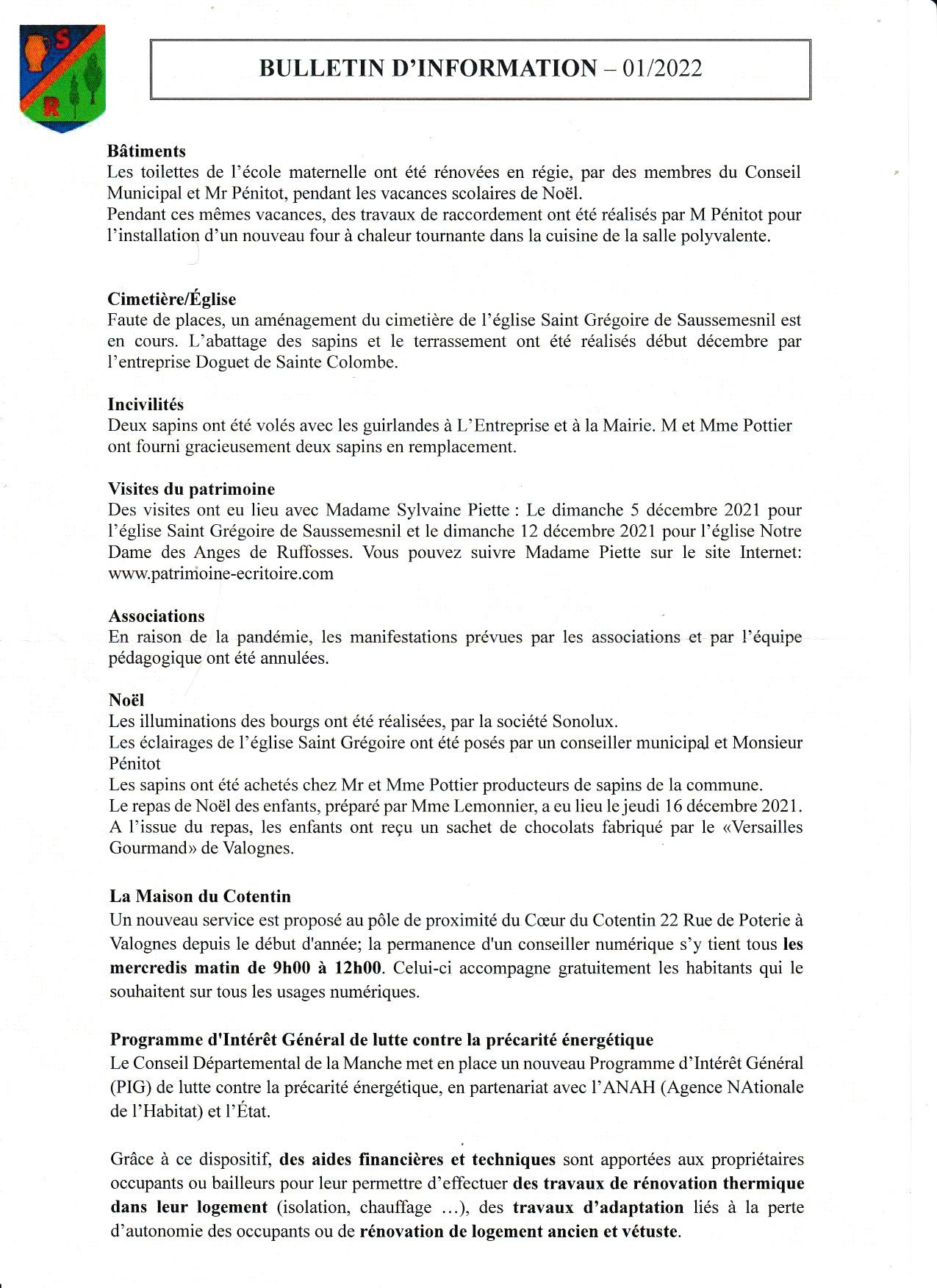 Bulletins - Mairie de Saussemesnil